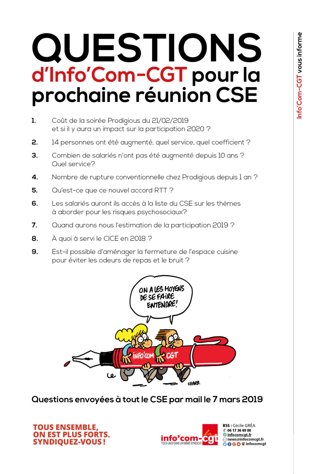 Prodigious : Question d’Info’Com-CGT pour la prochaine réunion CSE ...