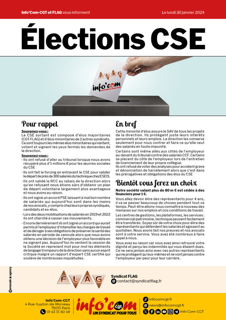 Cityz Media : Élections CSE - Info'Com-CGT